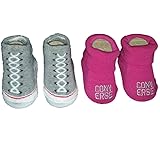Amazon.com: Converse Infant Baby Booties Socks, Pink & Off White, 0-6 ...