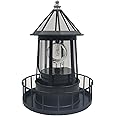LIFTATAPA LED Solar Powered Lighthouse, 360 Degree Rotating Lighthouse ...