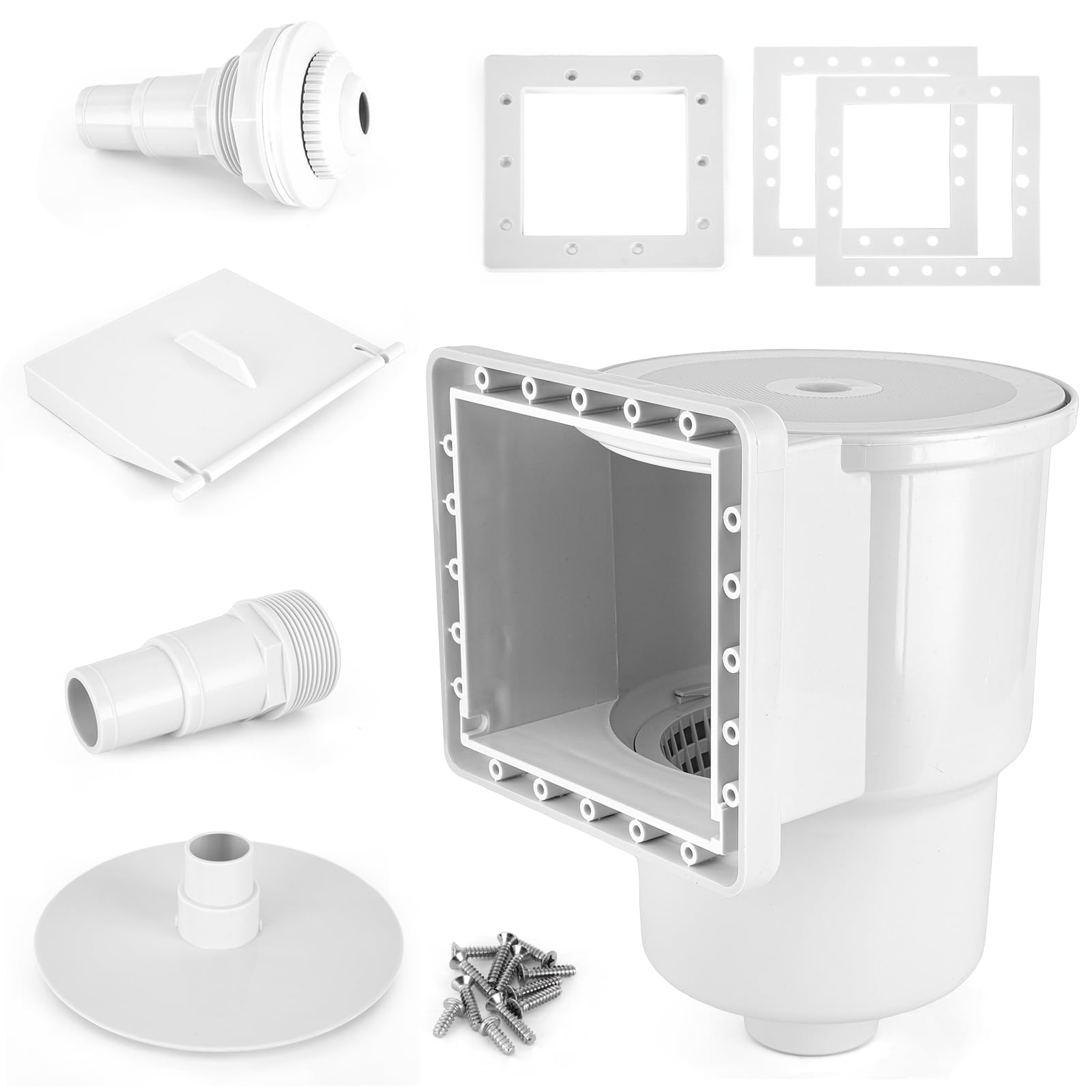 VECKYJL Above Ground Pool Skimmer Kit, Standard Thru-Wall Skimmer, Pool ...