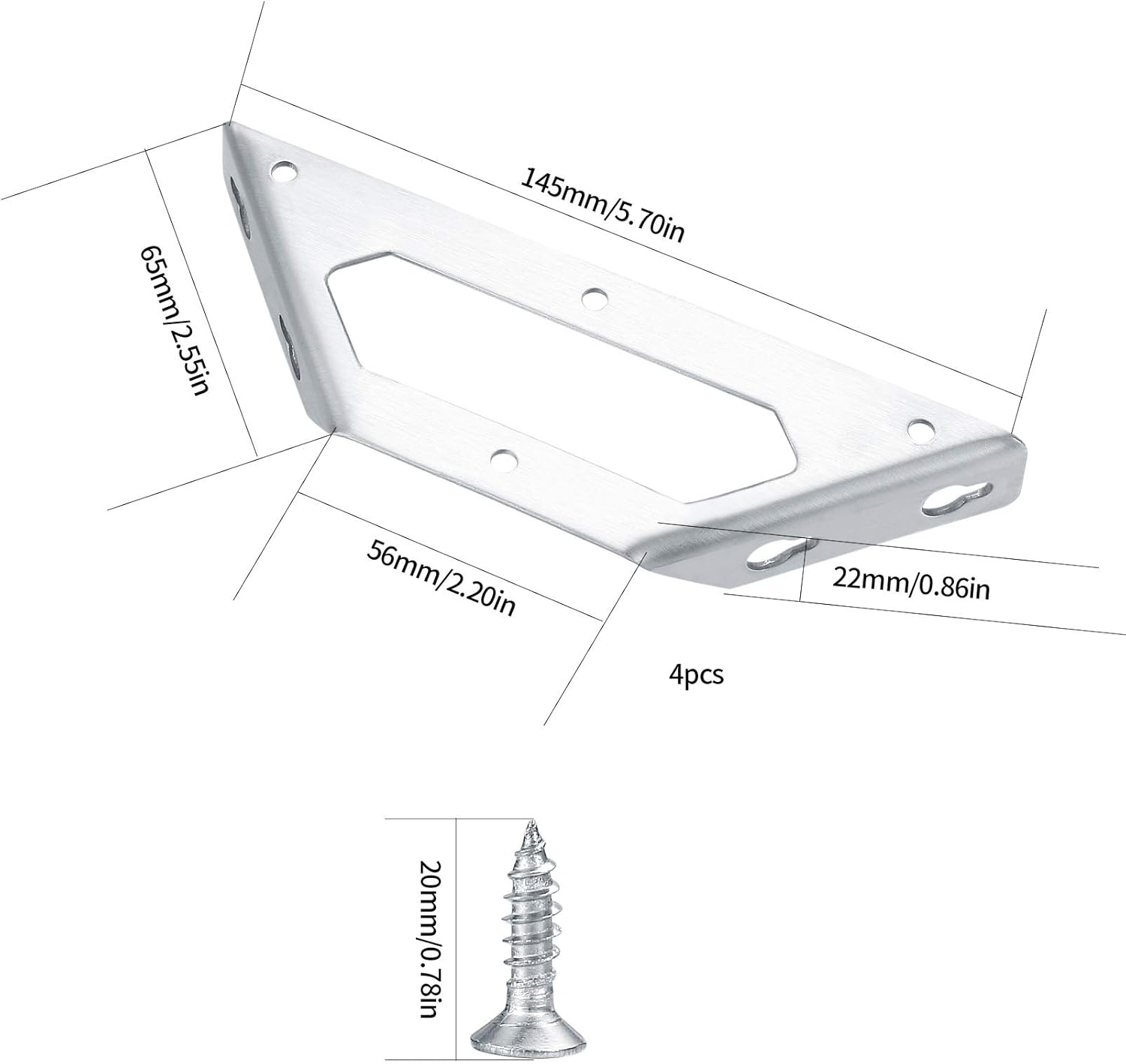 4 Pcs Corner Braces, Stainless Steel Corner Brackets, Heavy Duty ...