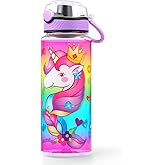 Amazon.com: Cute Water Bottle for School Kids Girls, BPA FREE Tritan & Leak Proof & Easy Clean ...