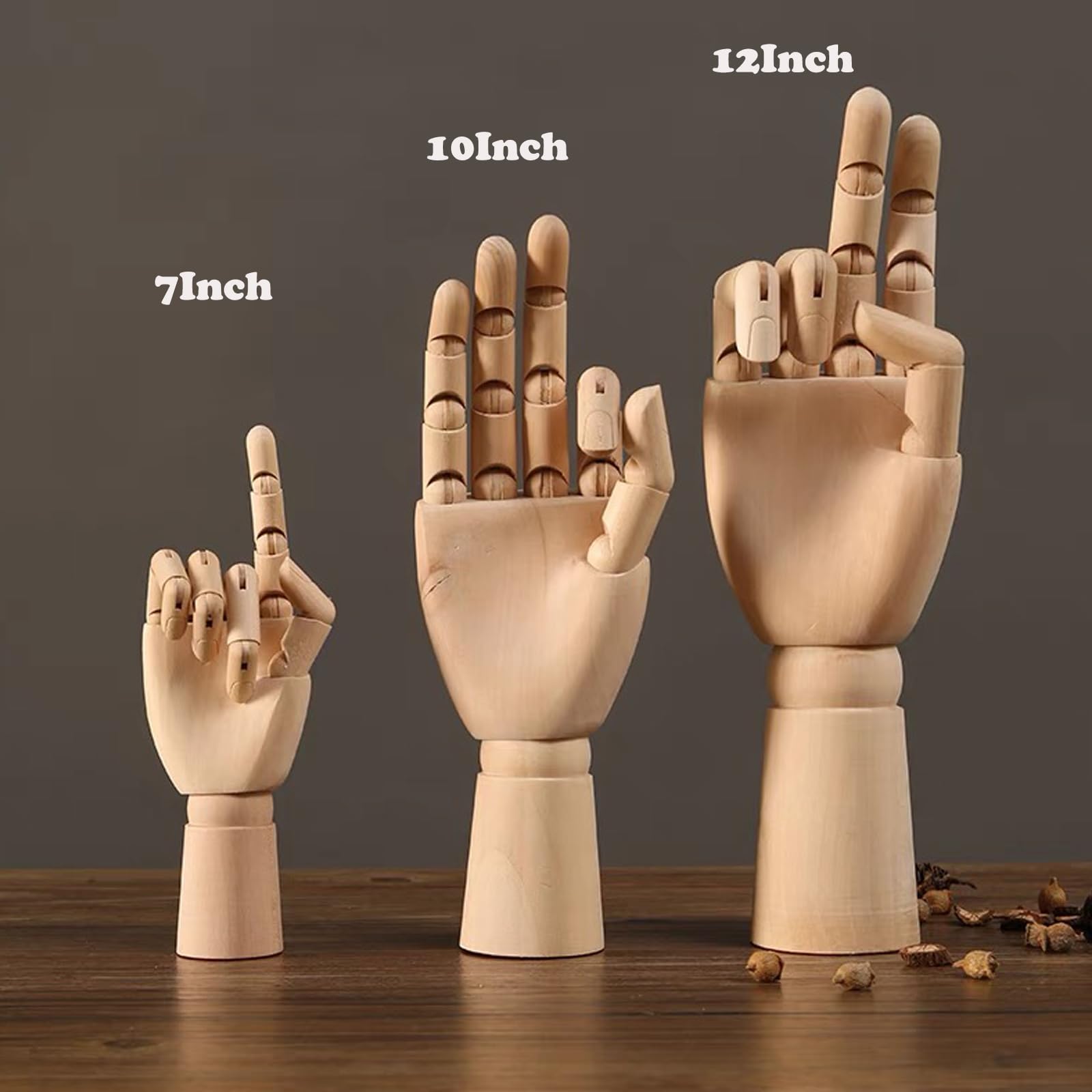 Mua 7" Wooden Sectioned Opposable Articulated Left/Right Hand Figure ...