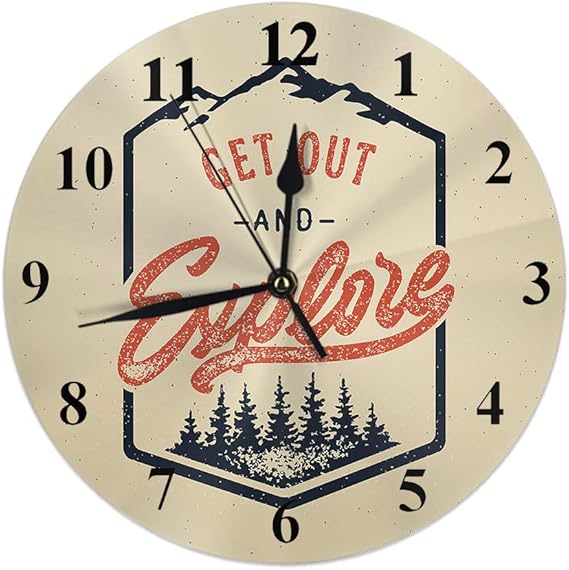 Amazon.com: Moslion Camping Clock Vintage Adventure Word Get Out and ...