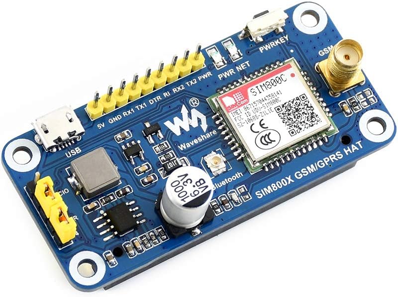 GSM/GPRS/Bluetooth HAT for Raspberry Pi 3B+/3B/2B/Zero/Zero W Based on ...