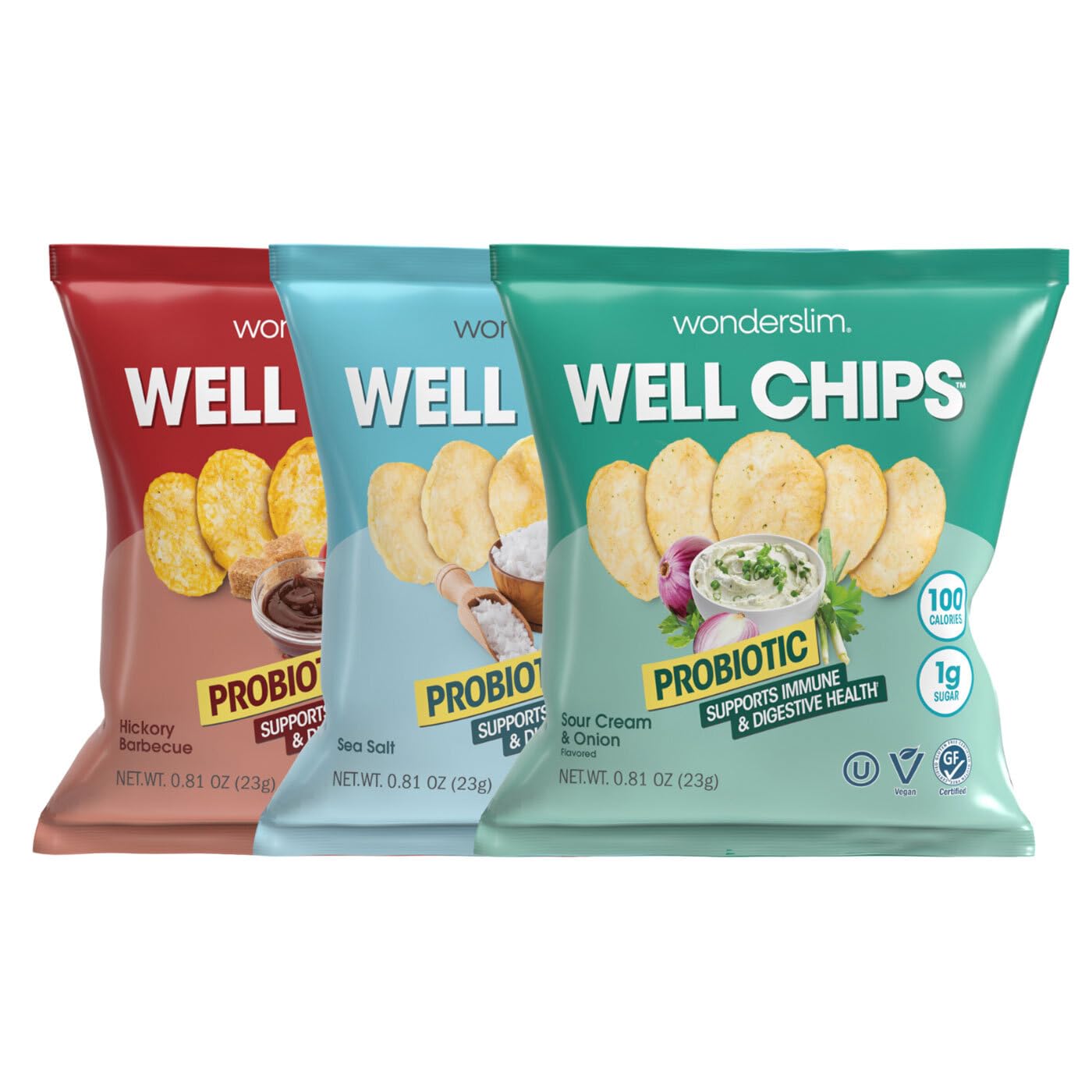 WonderSlim Potato Well Chips, Variety Pack, With Probiotics & Immune ...