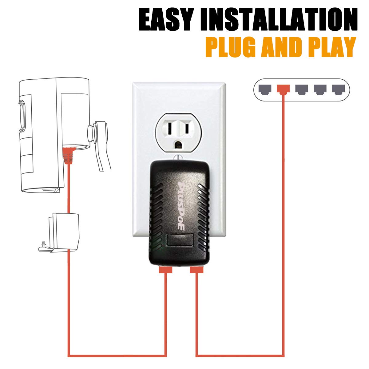 Mua 48V PoE Injector Adapter, IEEE802.3af Compliant Power Over Ethernet ...