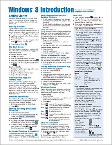 Windows 8 Quick Reference Guide (Cheat Sheet of Instructions, Tips ...