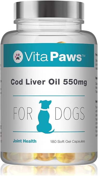 Cod Liver Oil for Dogs 550mg | 180 Soft Gel Capsules | Support The ...