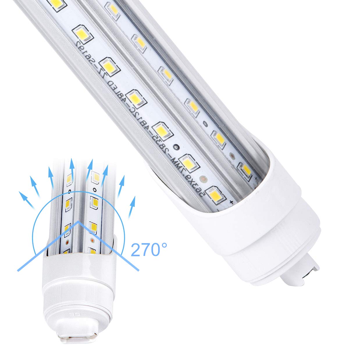 10Pack R17D/HO 8FT LED Tubes Rotate V Shaped, 90W (Replacement for ...