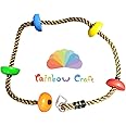 Rainbow Craft Colorful Climbing Rope - 6.5ft with 5 Knotted Foot - Kids ...