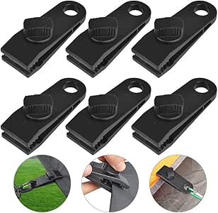ATPWONZ 6Pcs Tarp Clips Heavy Duty Lock Grip Awning Clamp Set Instant ...