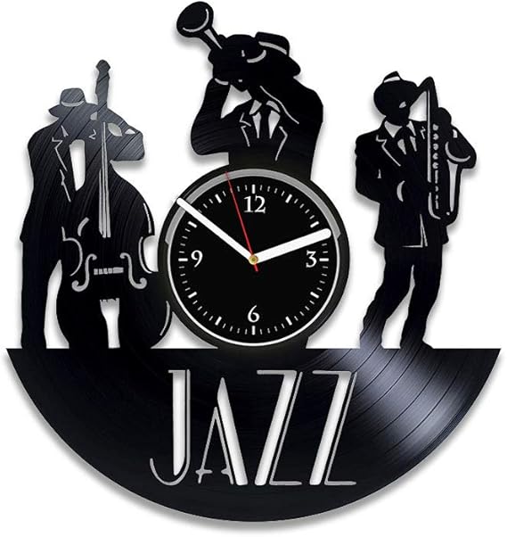 Amazon.com: Clock Jazz Xmas For Musician Jazz Vinyl Wall Clock Music ...