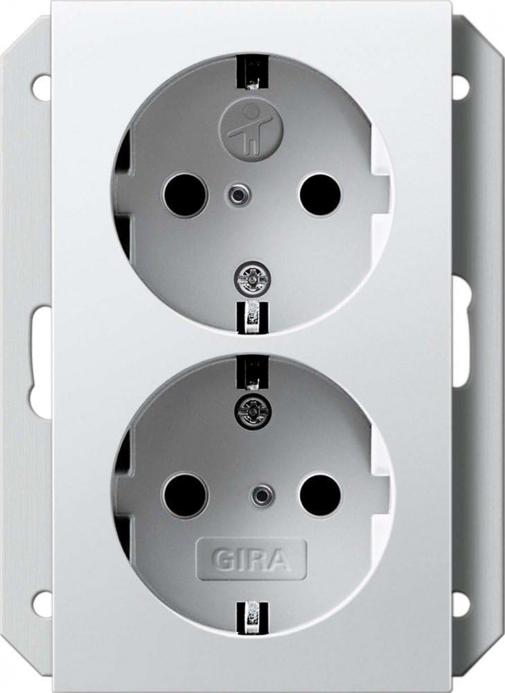 GIRA 273103 Double SCHUKO PLUG SOCKET Child For 1-Way Socket System 55 ...