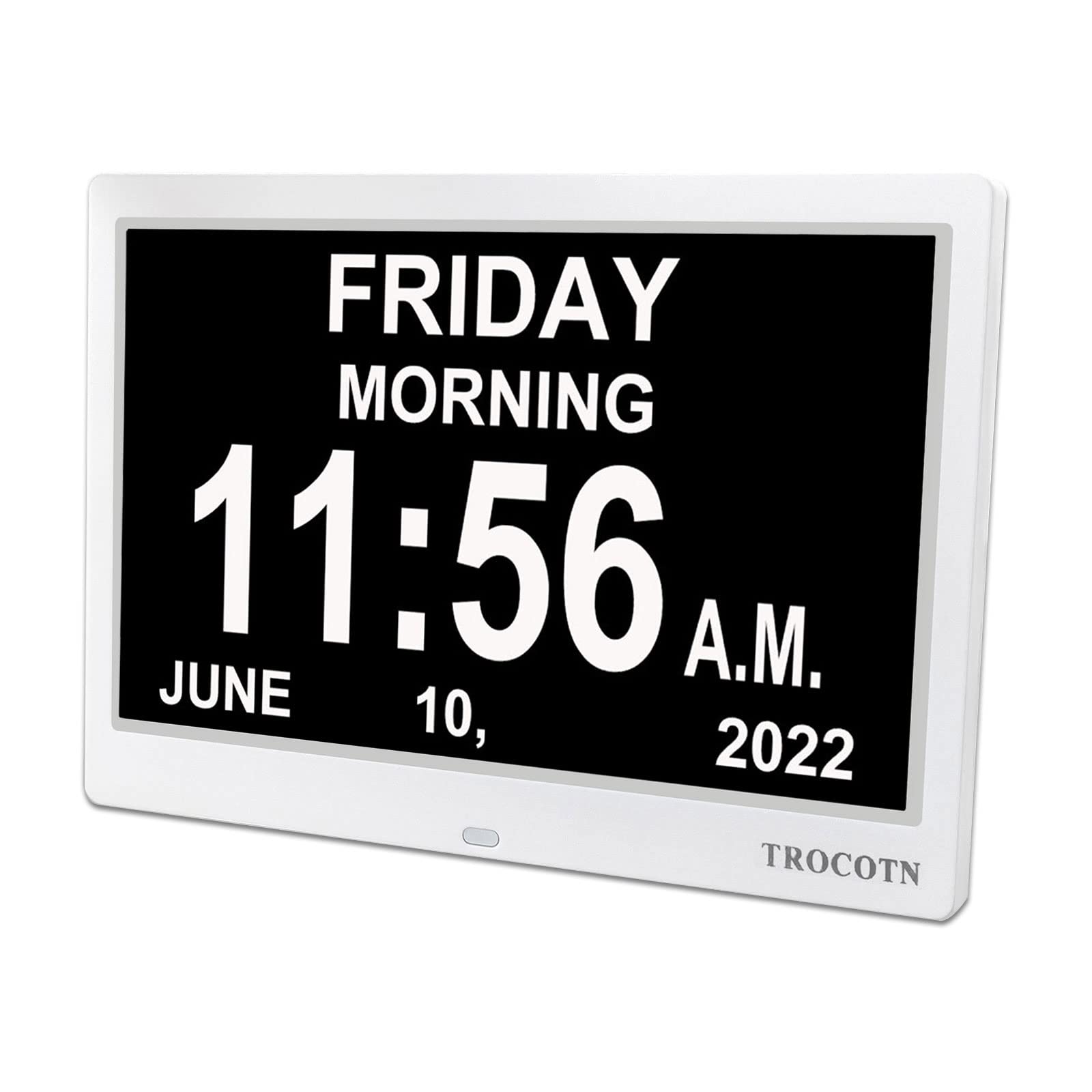 TROCOTN 10 Inches Calendar Clock Dementia Clock Large Display Alarm ...