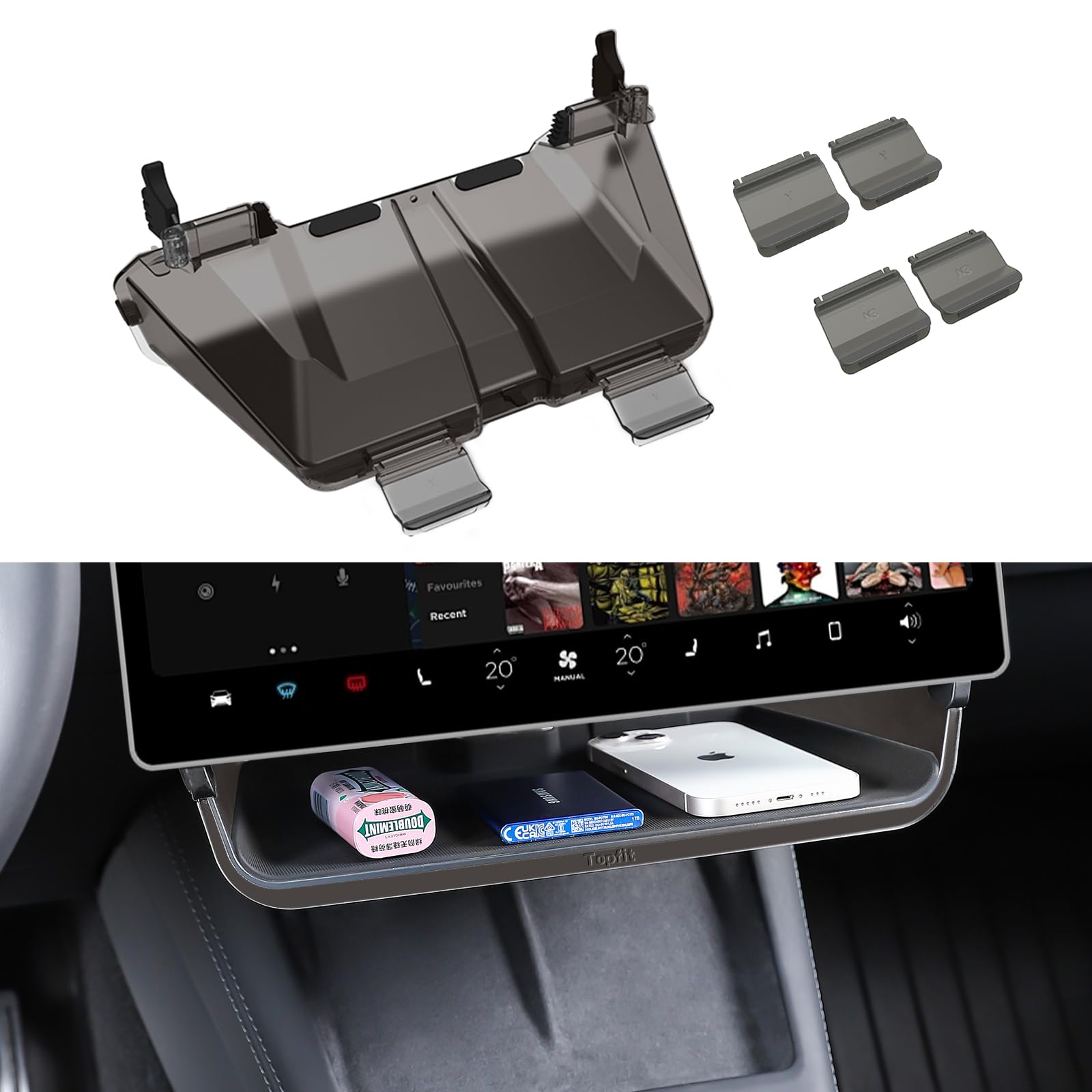 Topfit for Tesla Model Y Model 3 Center Console Organizer Tray Under ...
