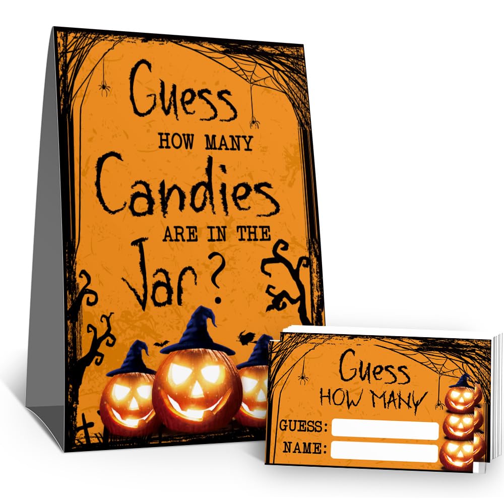 Halloween Party Guess How Candies Raffle Games Card Kits(1 Standing ...