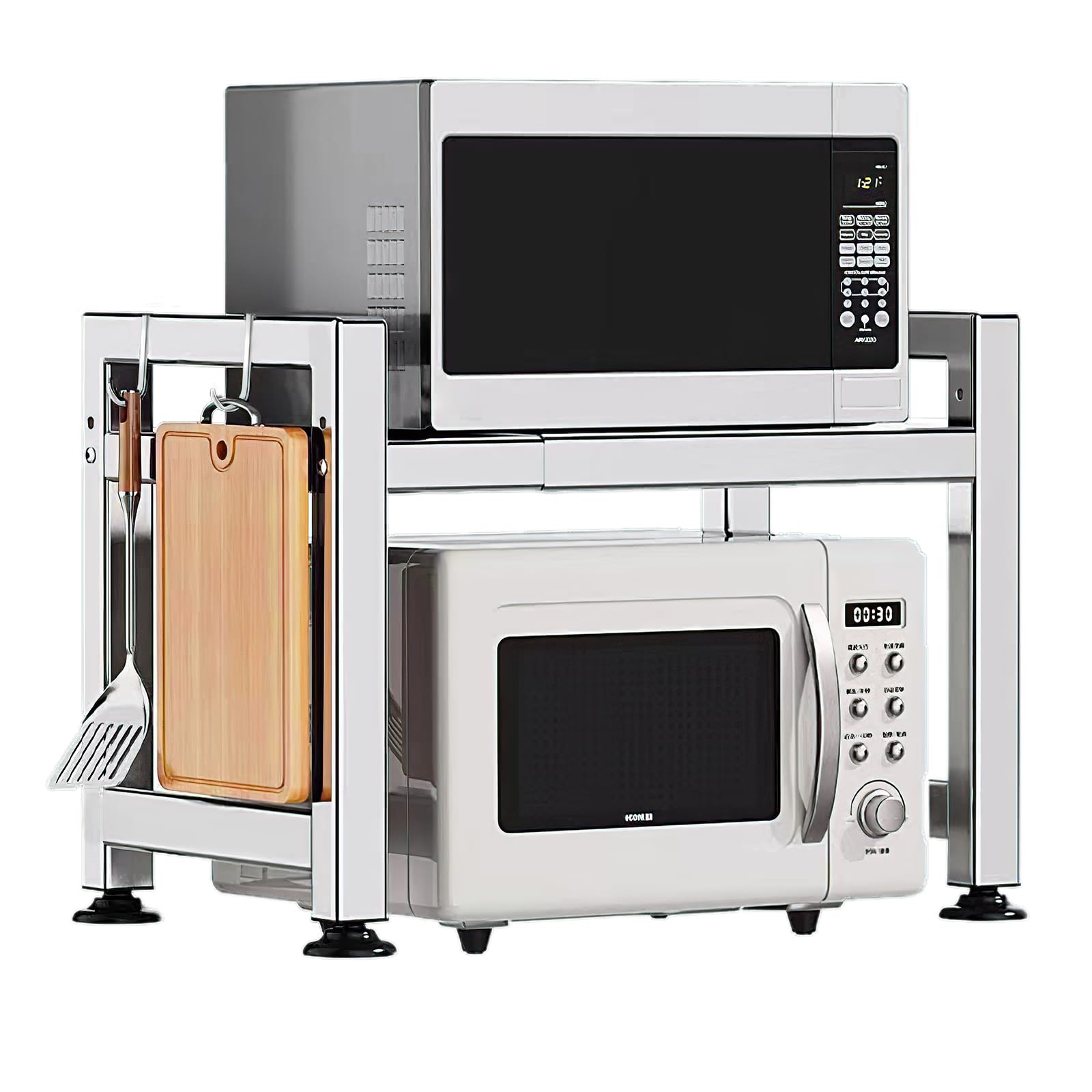 Virvia Extendable Microwave Oven Rack, Microwave Shelf Adjustable Over ...