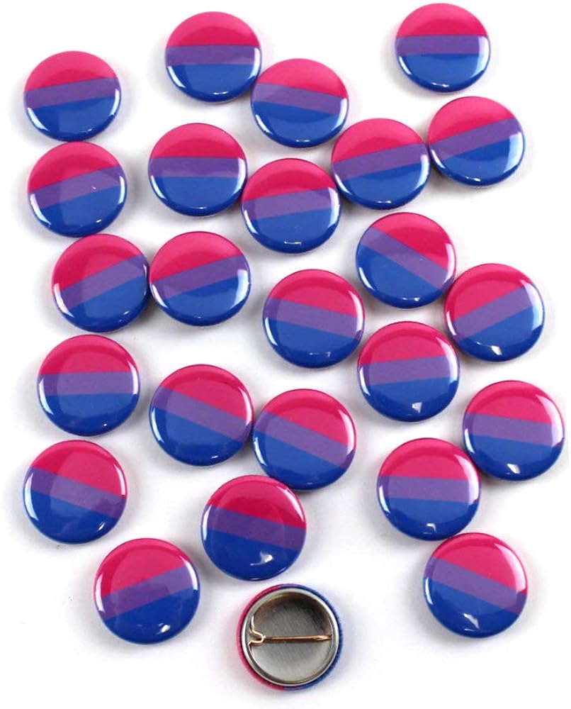 Amazon.com: LGBTQ+ Bisexual Pride Flag Pinback Buttons - 1 Inch Round ...