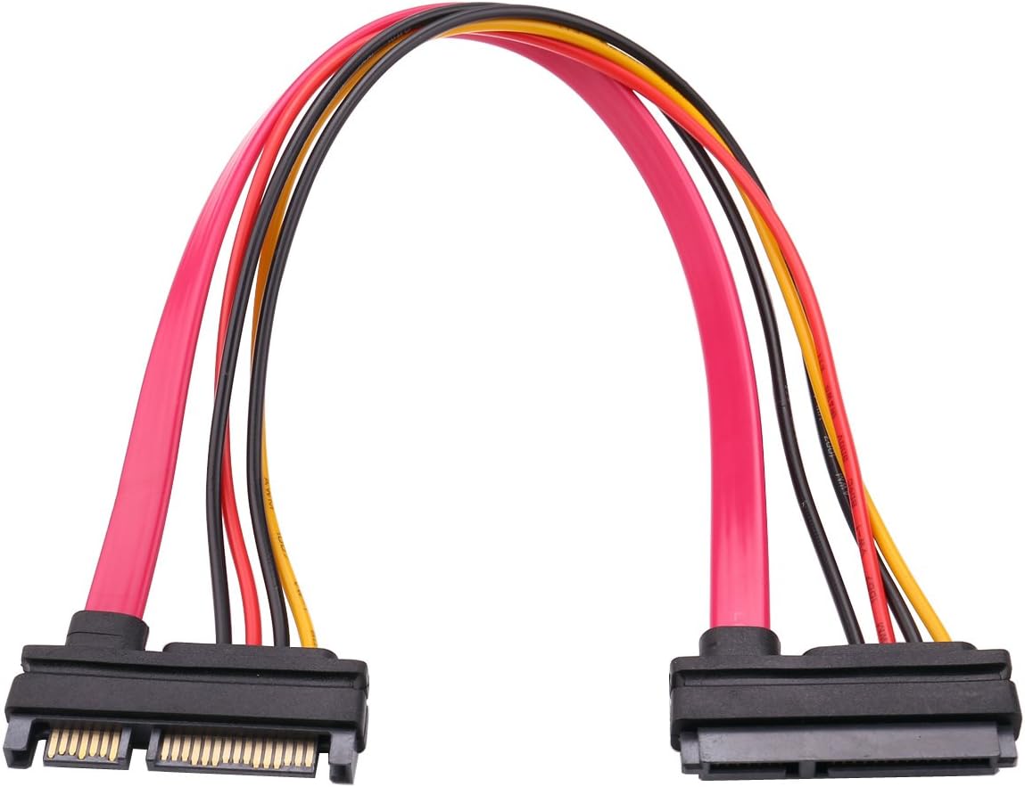 [2Pack]iGreely 22-pin (7+15) Sata Male to Female Data and Power Combo ...