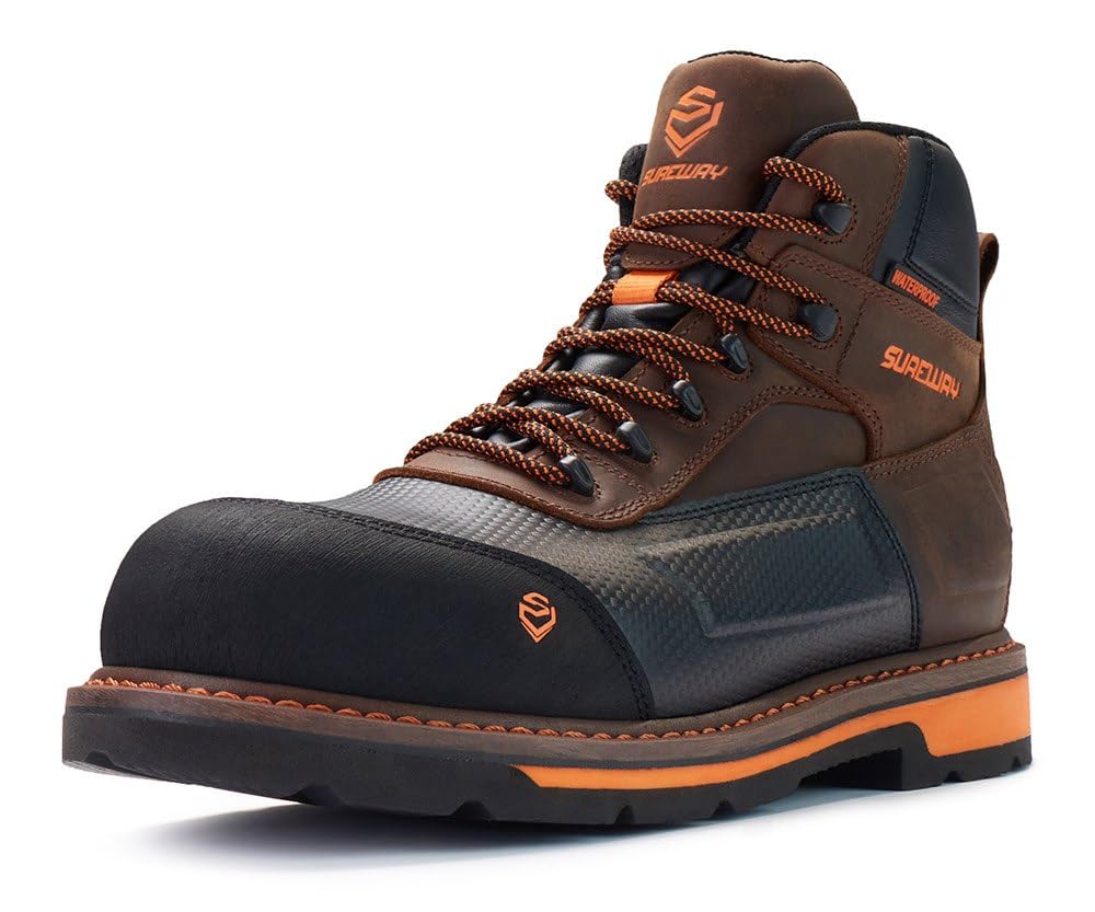SUREWAY Soft/Composite Toe Heavy Duty Waterproof Work Boot, Men’s 6 ...