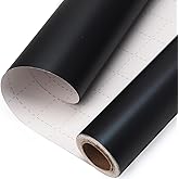 Amazon.com: Ribbli Black Metallic Wrapping Paper Matte Black Solid ...