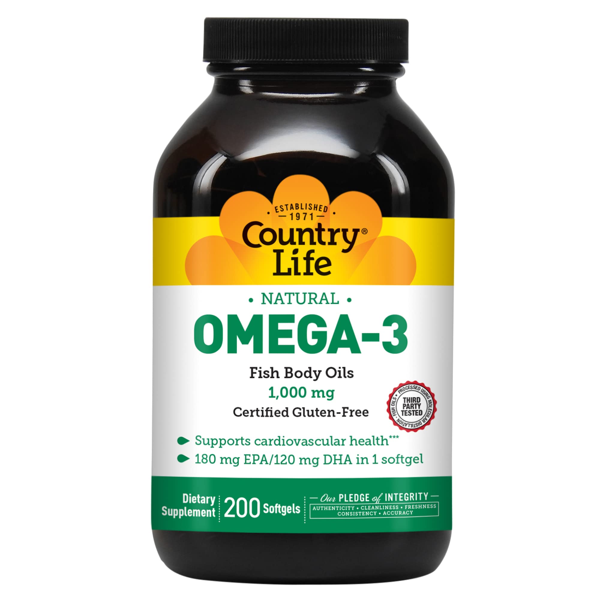 Mua Omega-3 1000mg, EPA DHA Fish Oil, One-Softgel-Per-Day, 200 Softgels ...
