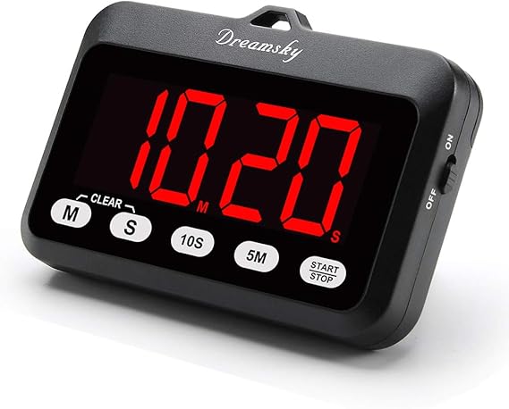 Dreamsky Digital Kitchen Timer with Loud Alarm, Large Red Number ...