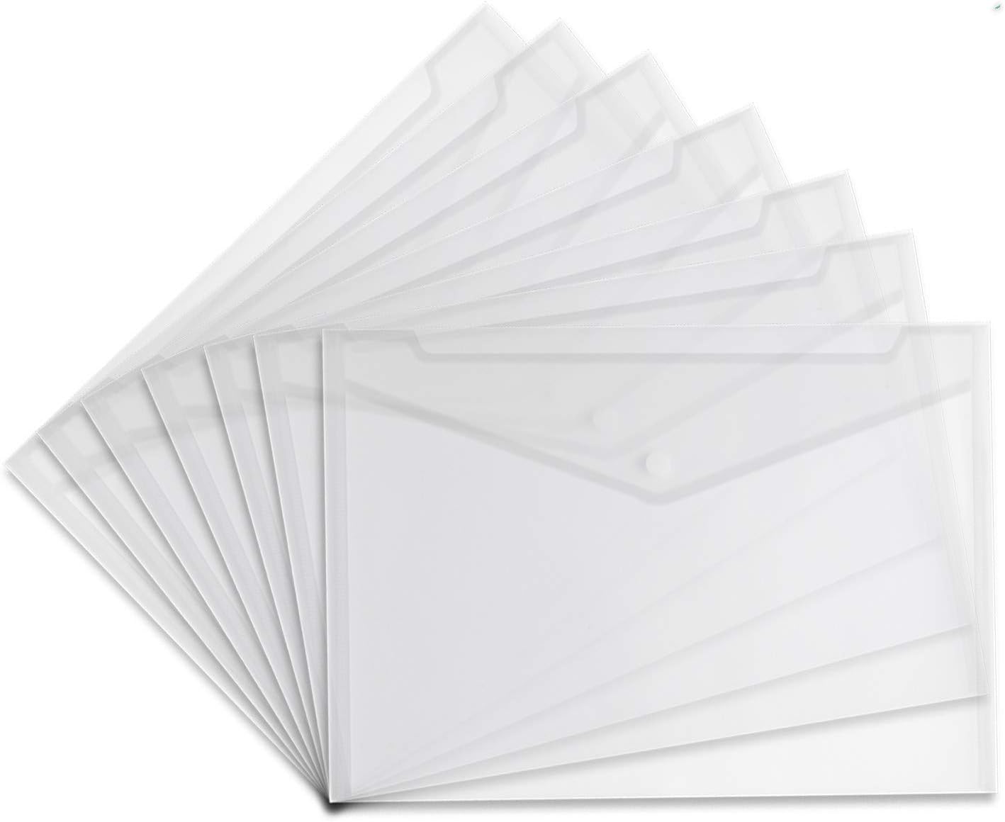 A4 Clear Plastic Wallets – Folders Document Folder Popper Pocket Wallet ...