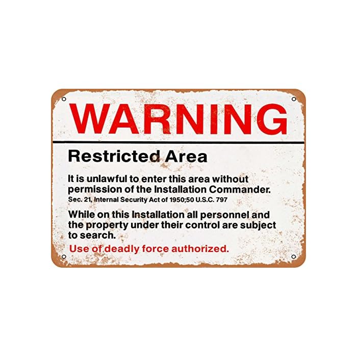 Dod Restricted Area Warning Sign