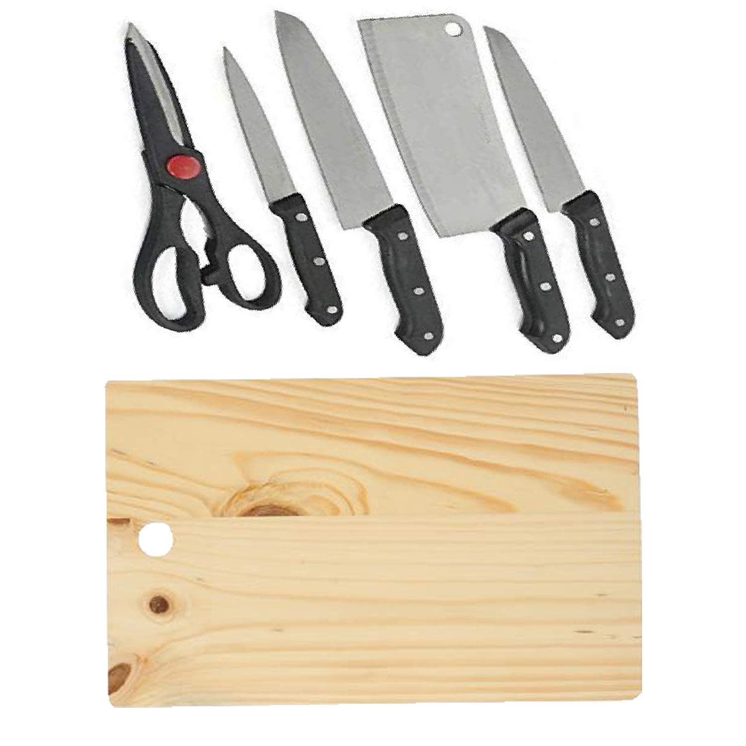 Buy Home Art Wooden Chopping Cutting Board with Stainless Steel Knife ...