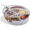 Amazon.com | Divided Snack Tray with lid, Serving Tray with Handle, 5 ...