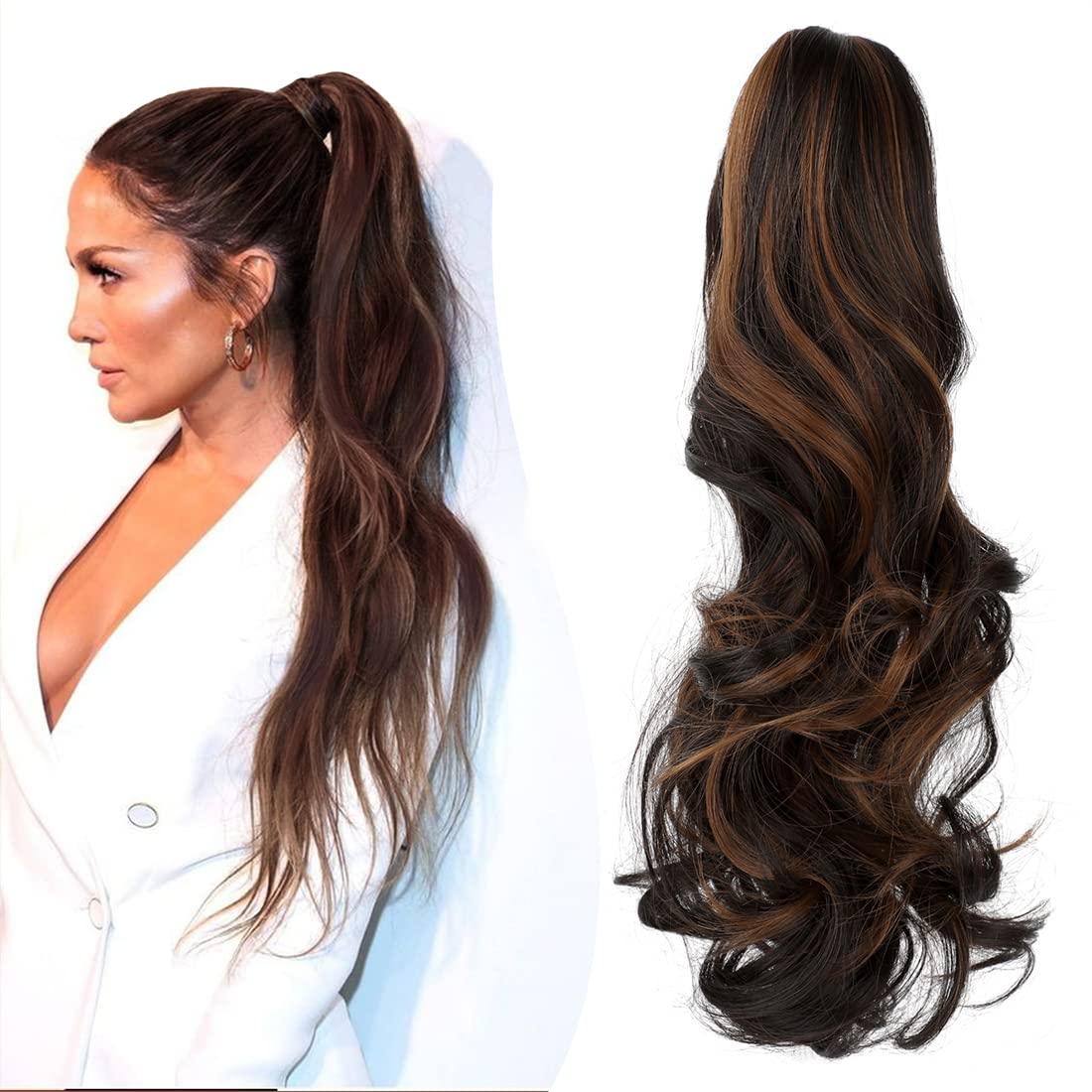 Mitrygreen Claw Clip Ponytail Extension 18" Clip in Wavy Ponytail Hair ...