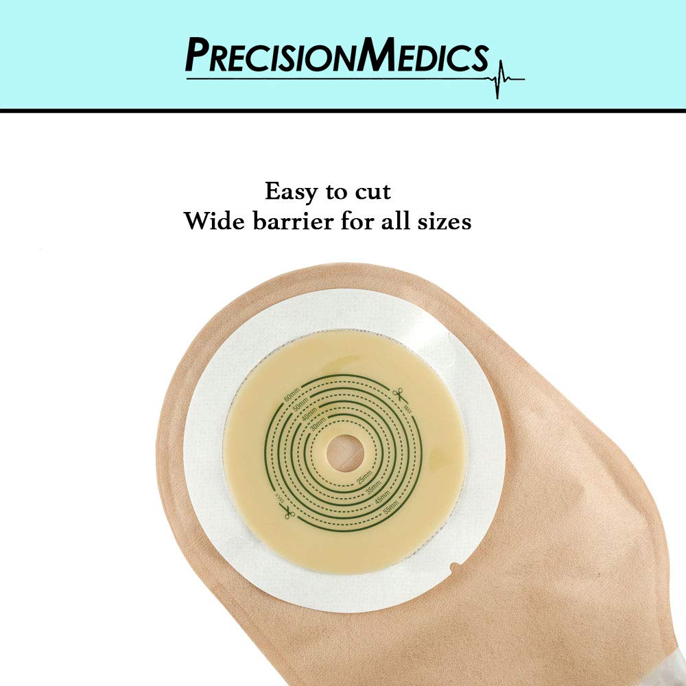 Precision Medics 2020 One Piece Ostomy Bag with Irrigation Port (20 Pack)