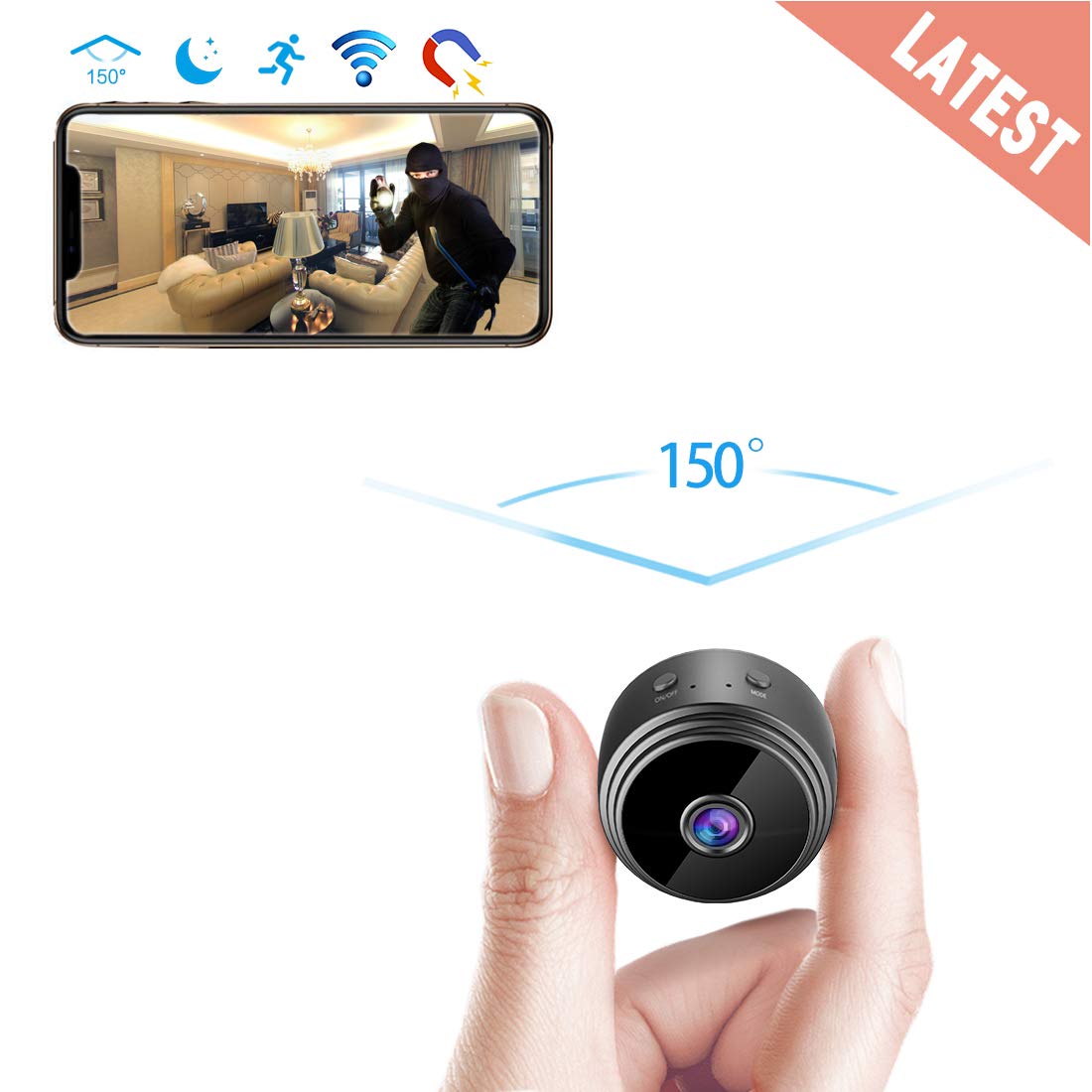 Spy Camera Wireless Hidden WiFi AREBI HD 1080P Mini Portable Home ...
