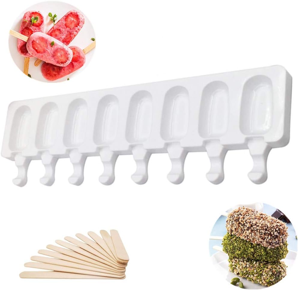 Silicone Ice Cream Mould 8 Cavity Pop Ice Lolly Mold Maker Creative DIY ...