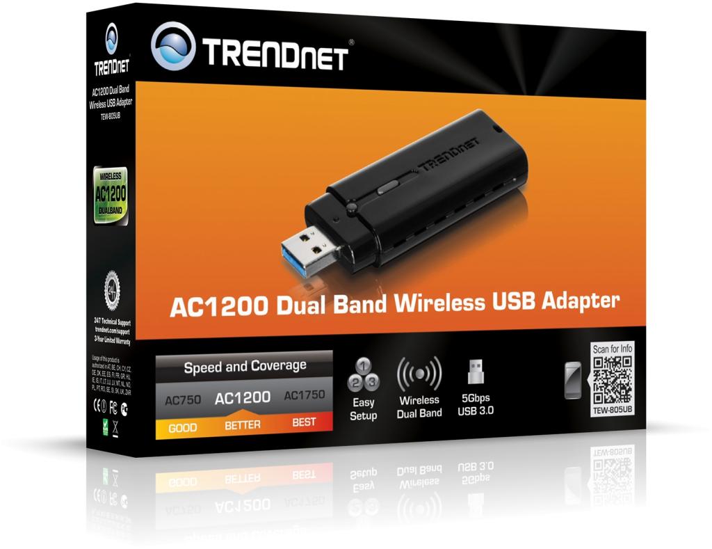 Amazon.com: TRENDnet AC1200 Dual Band Wireless USB Adapter, 5 Gbps USB ...