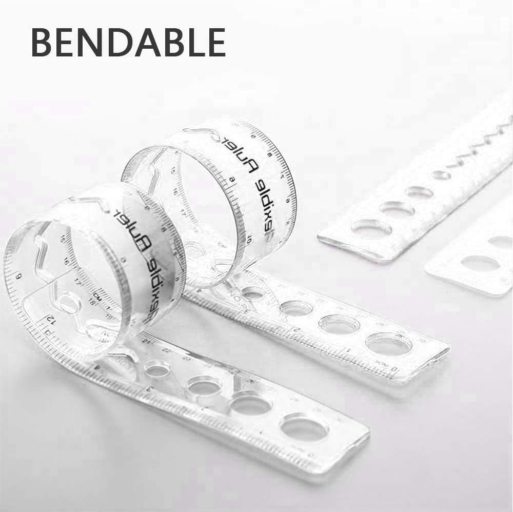 20CM/8inch Unbreakable Clear Rulers Shatter Resistent Bendable Flexible ...