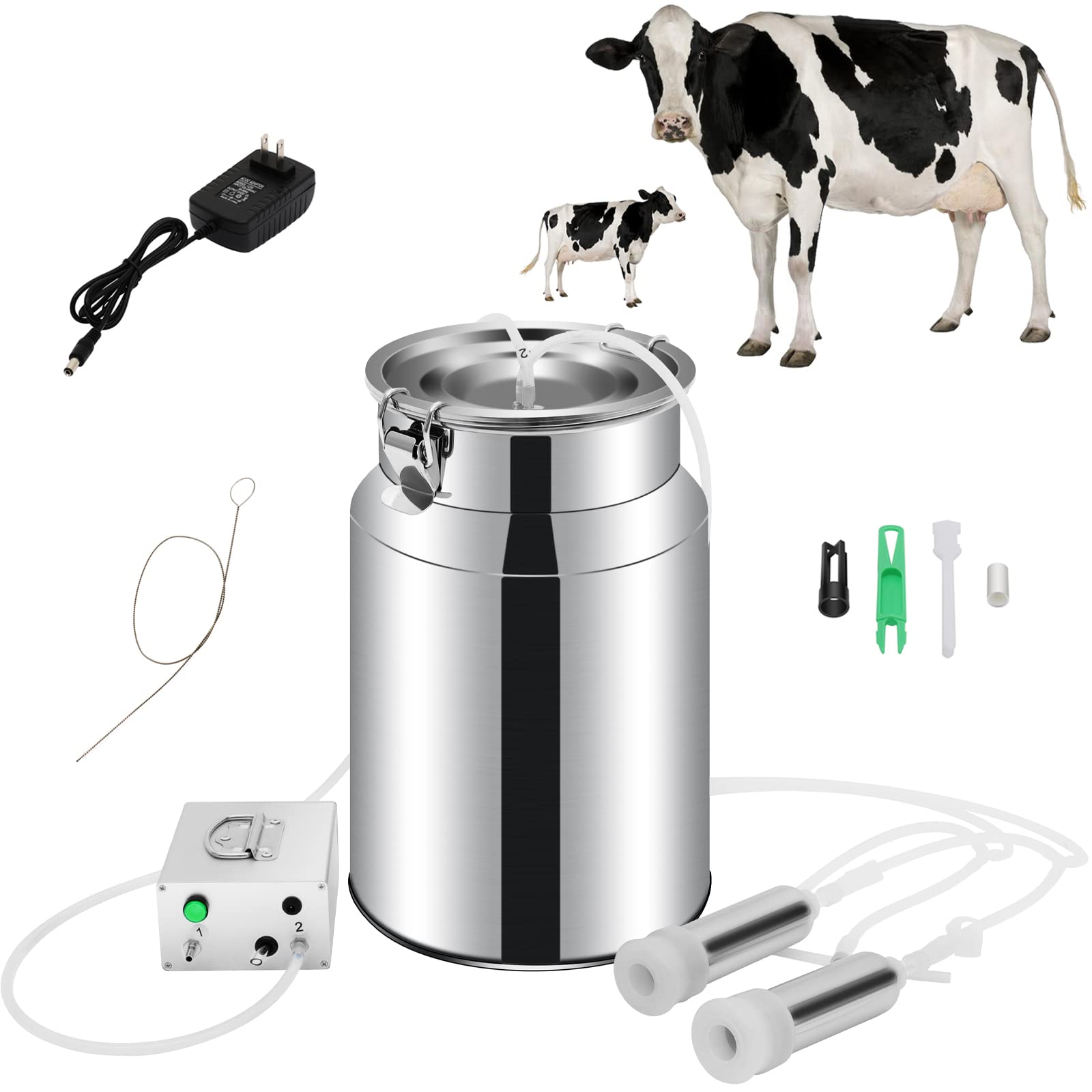 Milking Machine for Cows with 4 Pumps, Electric Pulsation Vacuum ...
