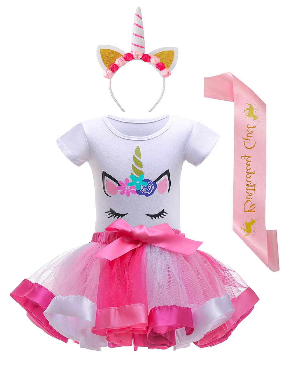 Nuolich Little Girls Unicorn Birthday Party Outfit, Unicorn Tutu Dress ...
