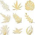 Amazon.com: OLYCRAFT 9Pcs Leaf Pattern Golden Brass Stickers Gold ...