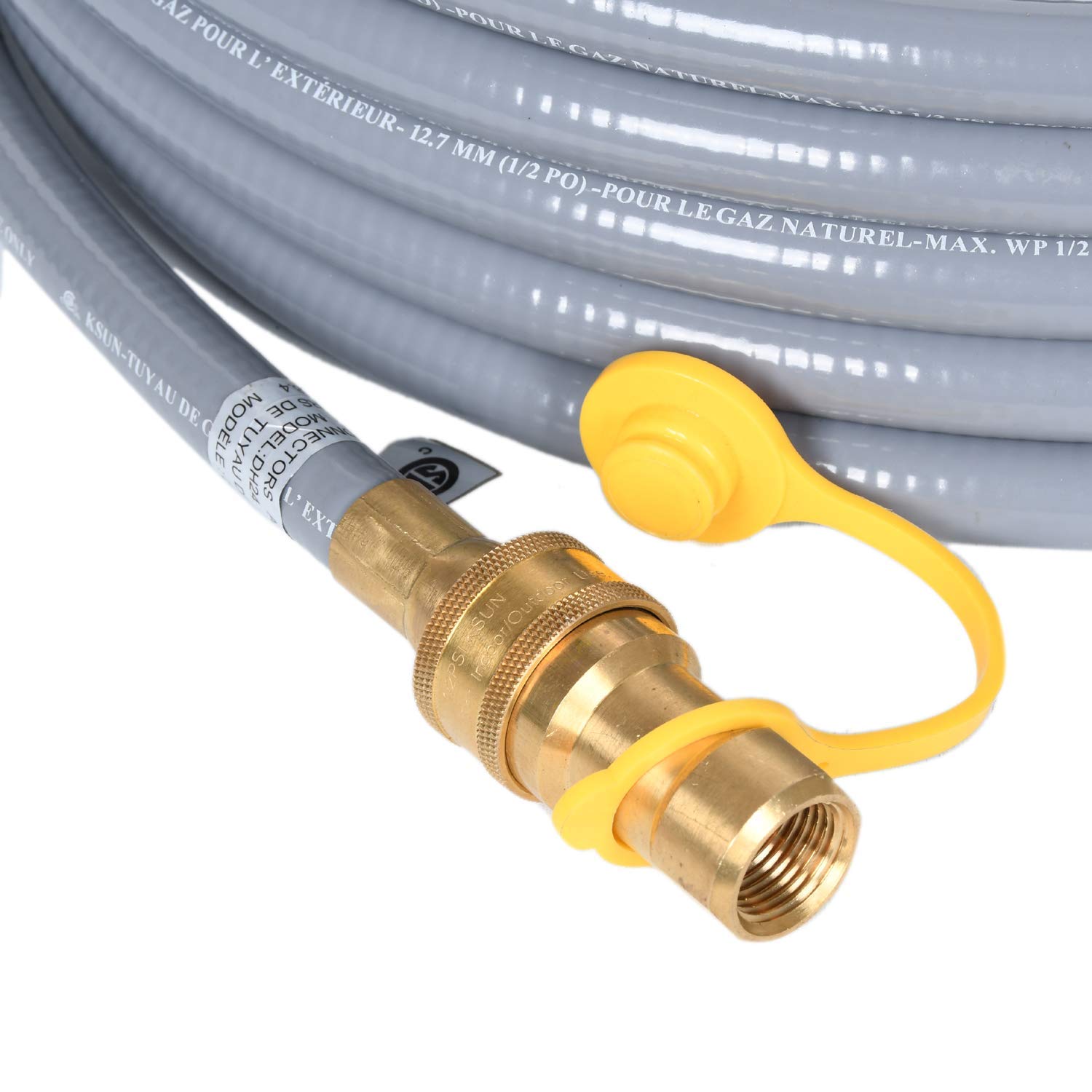 GasSaf 10 Feet 1/2" ID Natural Gas and Propane Gas Quick Connect Hose ...