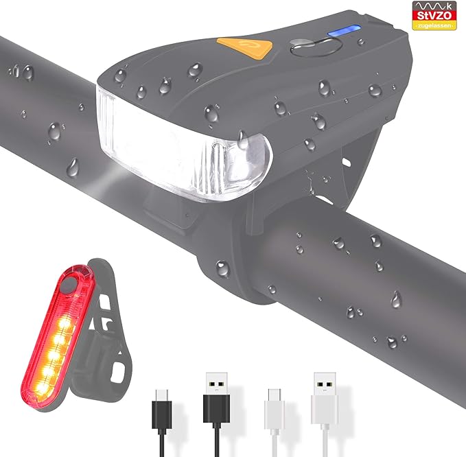 MUBYTREE Éclairage Vélo Lampe Vélo LED Lumière Avant Arière USB ...