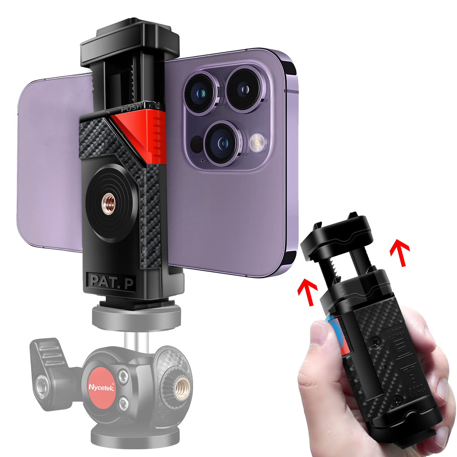 Nycetek Phone Tripod Mount, Universal Smartphone Mount Adapter with ...