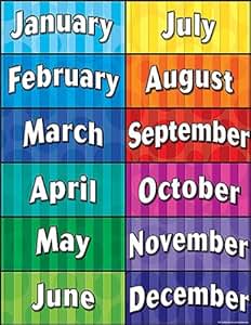 Amazon.com : Teacher Created Resources Months of the Year Chart, Multi ...