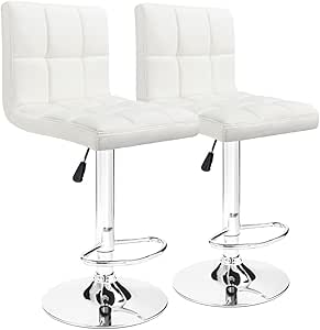 Amazon.com: Furmax Bar Stools Modern Pu Leather Swivel Adjustable ...