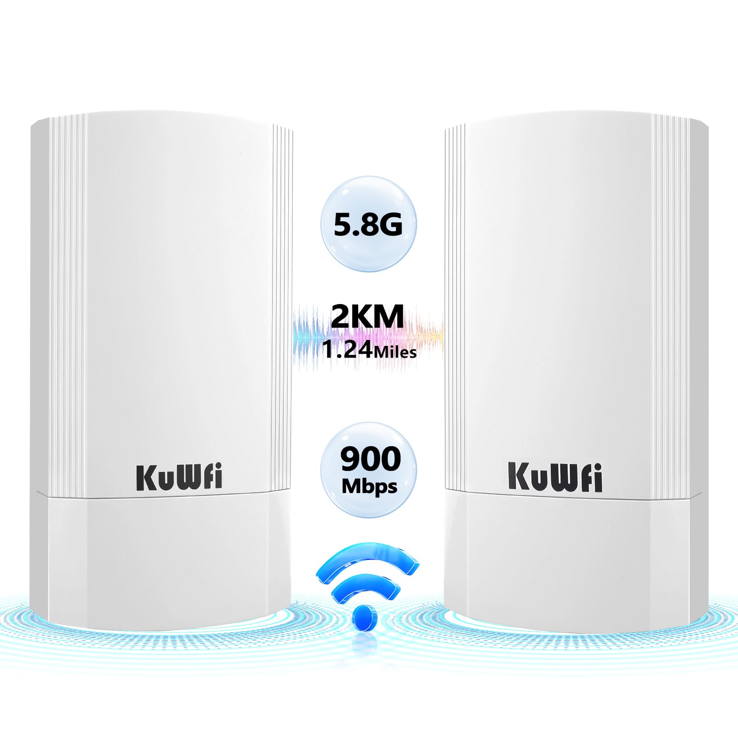 KuWFi 5.8G WiFi Bridge Point to Point Outdoor,900Mbps Network Wireless ...