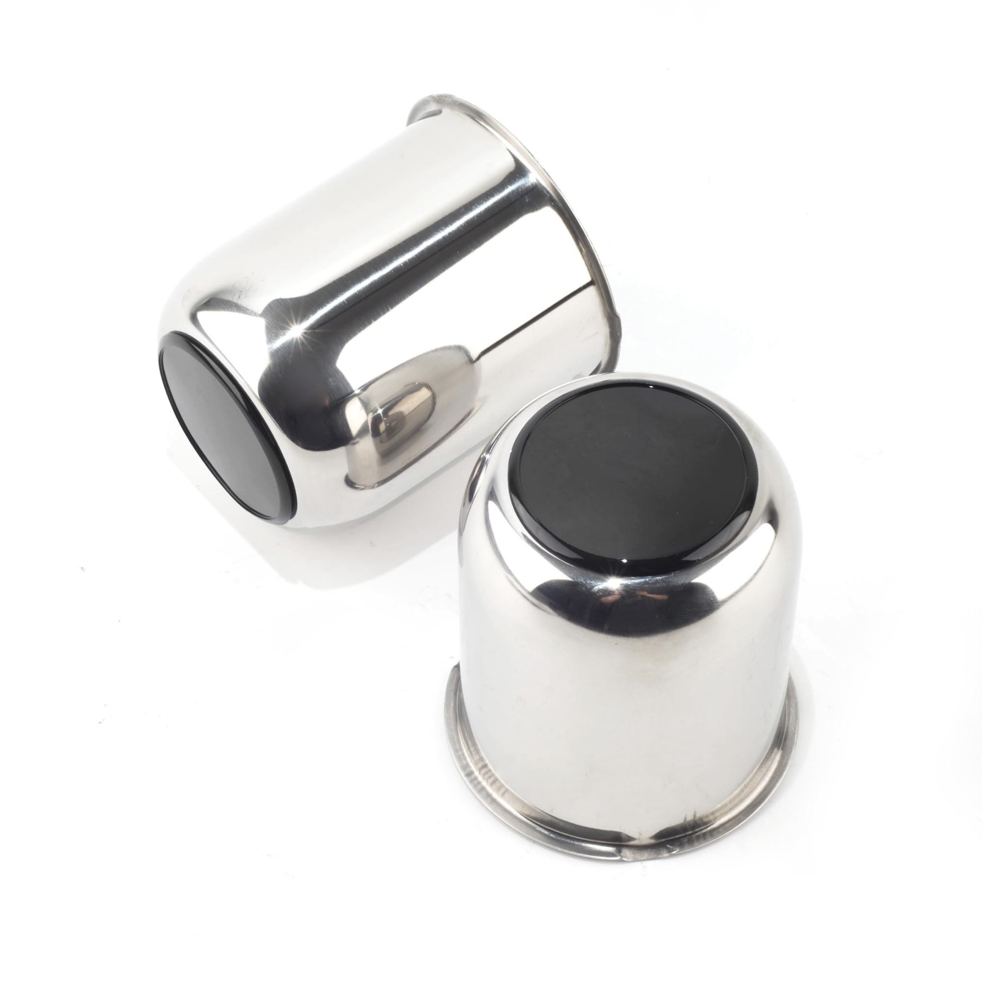 DewFlew 2Pcs 3.19" Push Through Wheel Center Caps Stainless Trailer Hub ...
