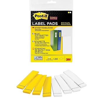 Amazon.com : Post-it Super Sticky Two Color Label Pad (2900-WY) : File ...