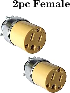 2pc Female Extension Cord Ends - Replacement Electrical Plug End 15AMP ...