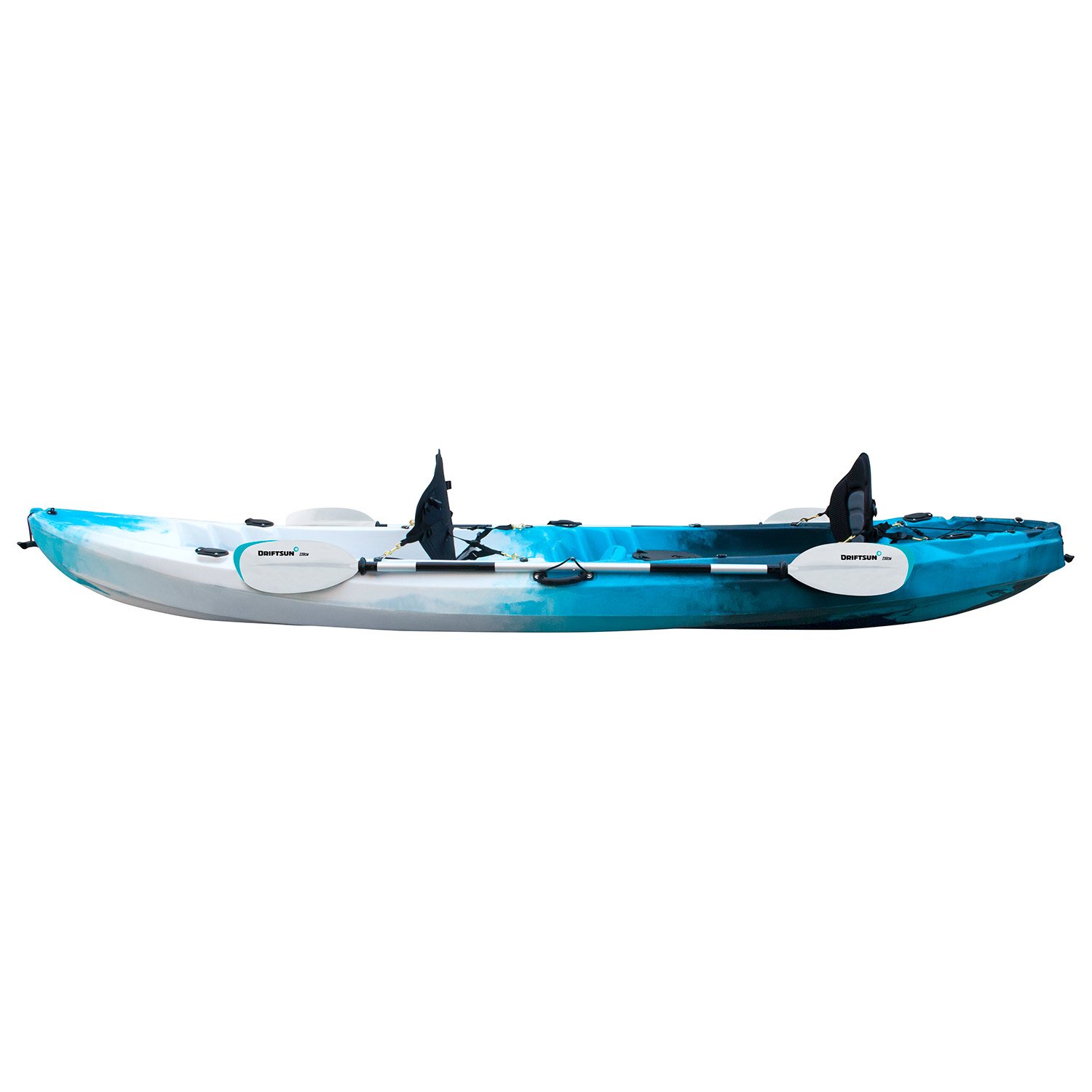 Driftsun Teton 120 Hard Shell Recreational Tandem Kayak, 2 or 3 Person ...